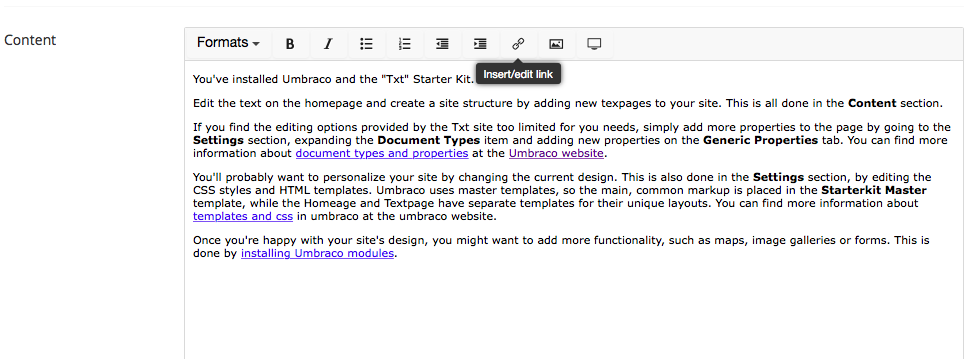 Insertedit Links In Body Text Field